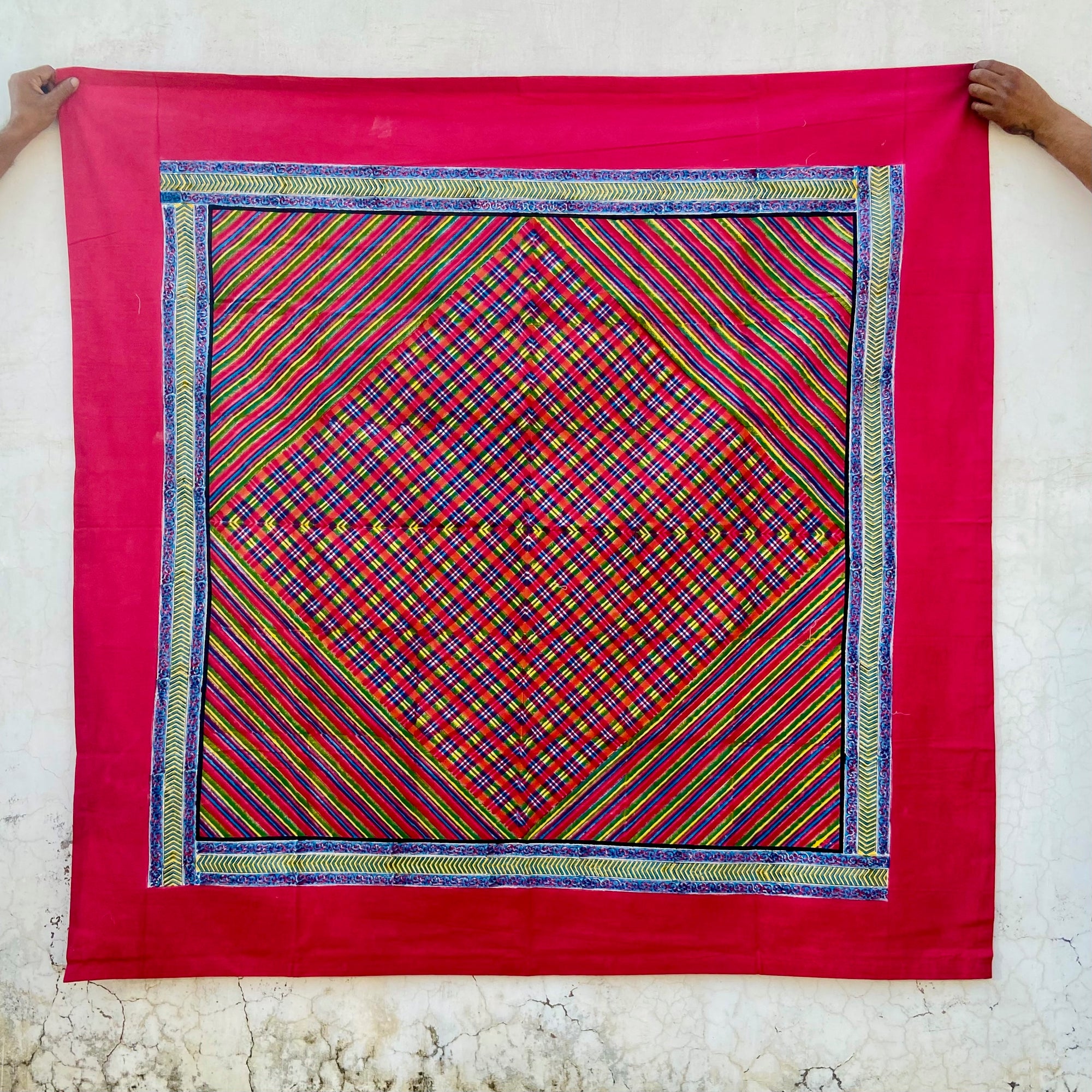 Rani Block Printed Square Tablecloth: Pink – ARTISANS'