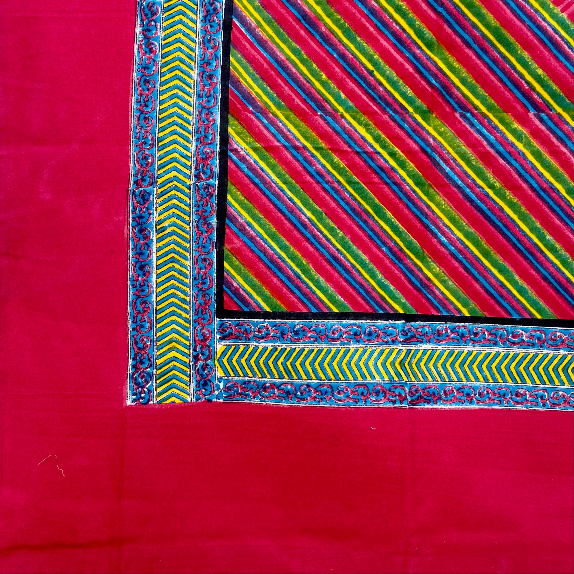 Rani Block Printed Square Tablecloth: Pink – ARTISANS'